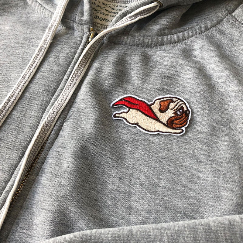 Fransk bulldog flyger - Tygmärke - Laglappen.se